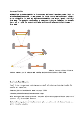 Steering (automobile) | DOCX | Track and Field | Sports
