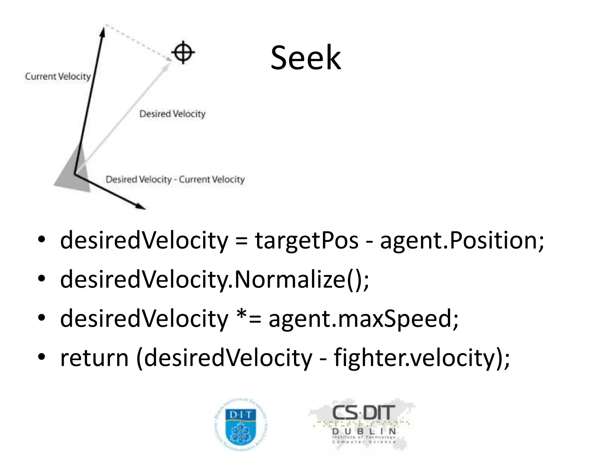 Introduction to Steering behaviours for Autonomous Agents | PPT