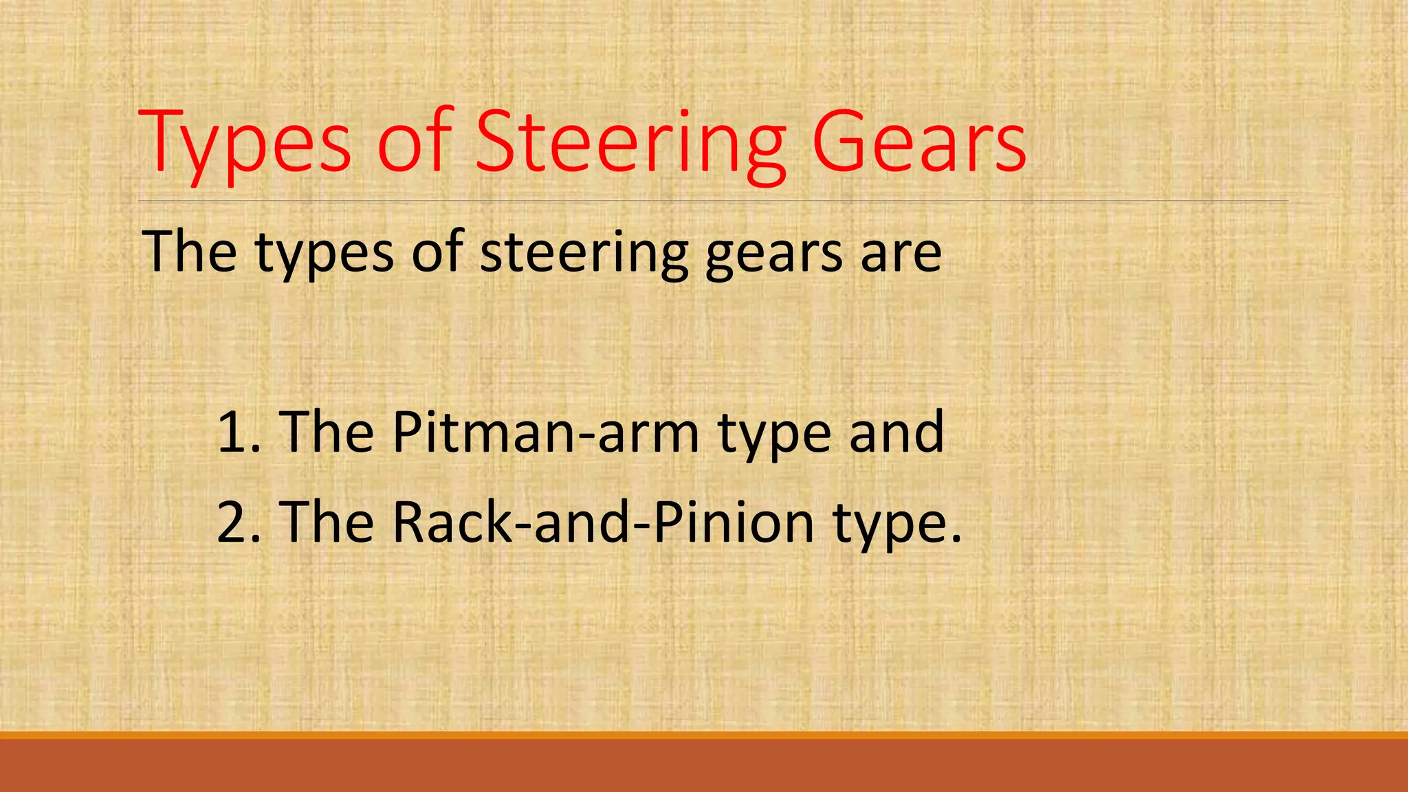 Steering gearbox | PPTX
