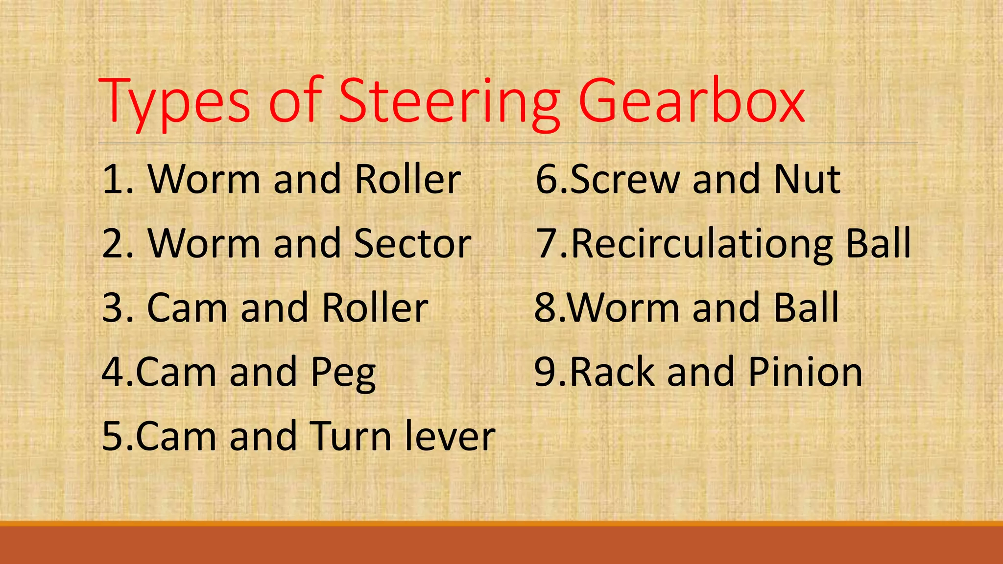 Steering gearbox | PPTX