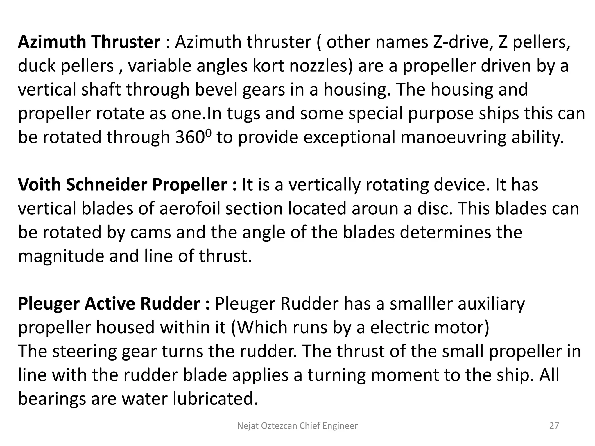 Steering gears and rudders -propellers | PPTX
