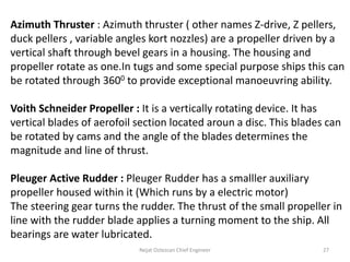 Steering gears and rudders -propellers | PPTX