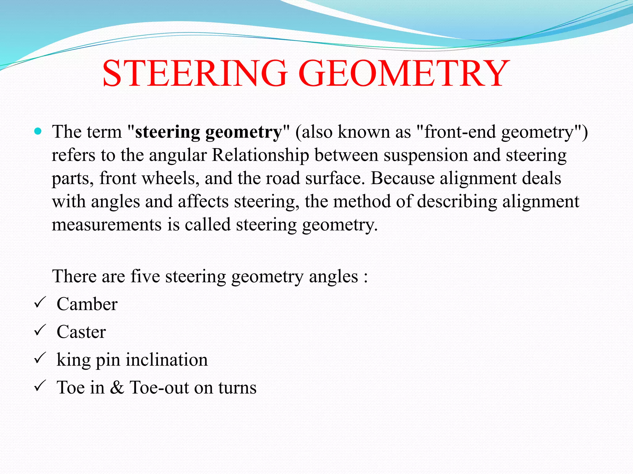 Steering geometry 8 | PPTX