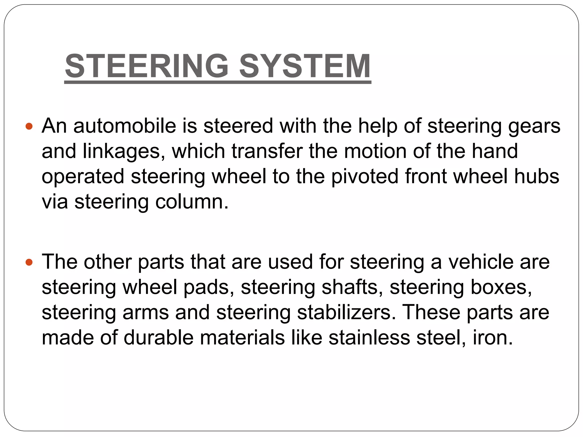 Steering system | PPTX