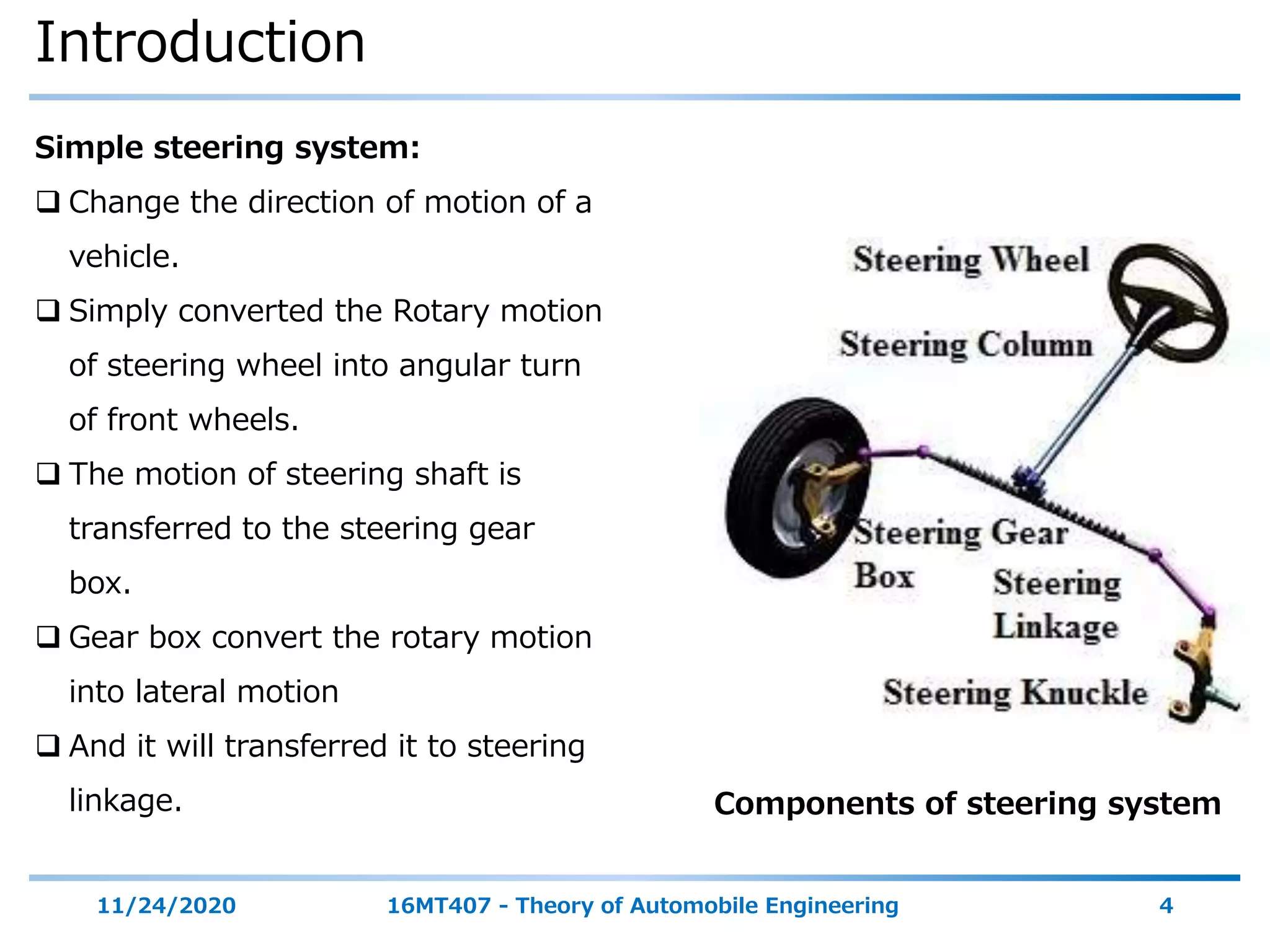 Automobile Steering system | PPTX