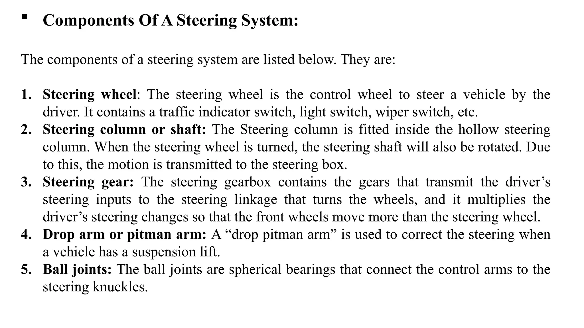 STEERING SYSTEM.pptx theraml ppt automobile | PPT