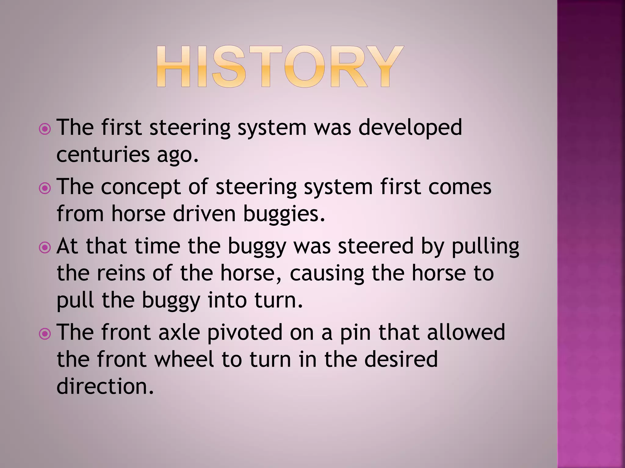 Steering system in automobile | PPTX