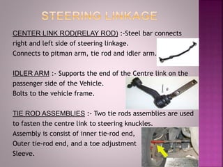 Steering system in automobile | PPTX