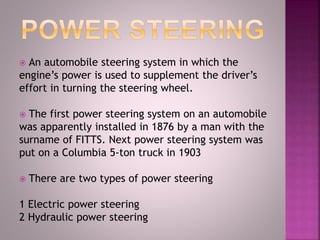 Steering system in automobile | PPTX