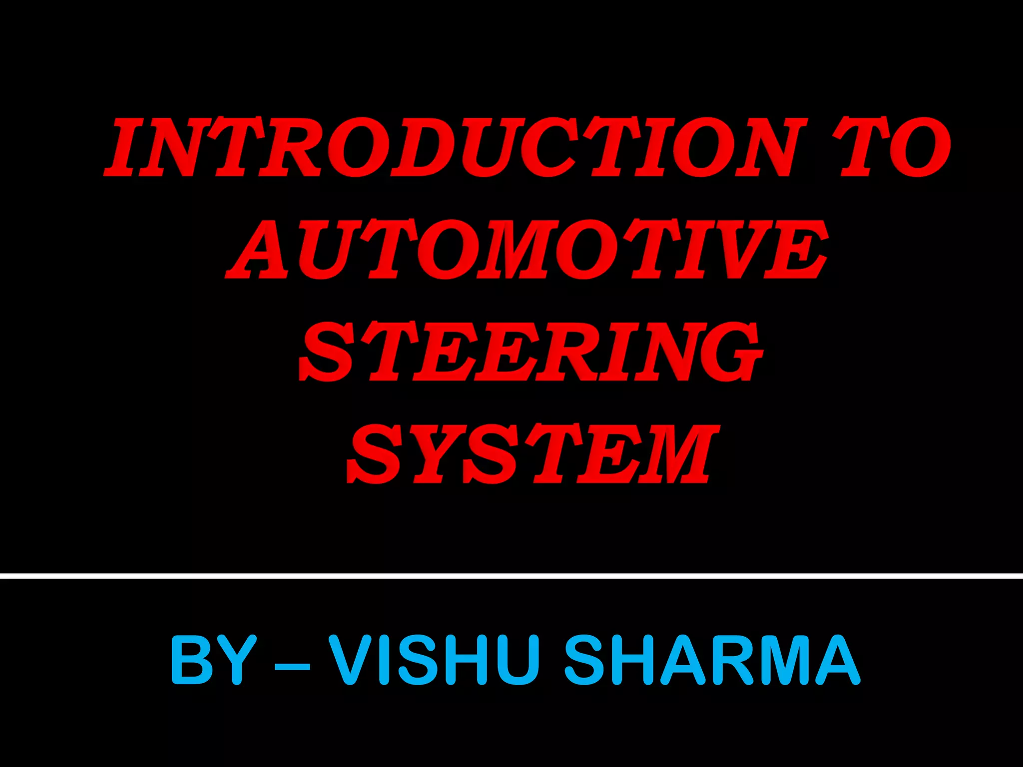 Steering system ppt | PDF