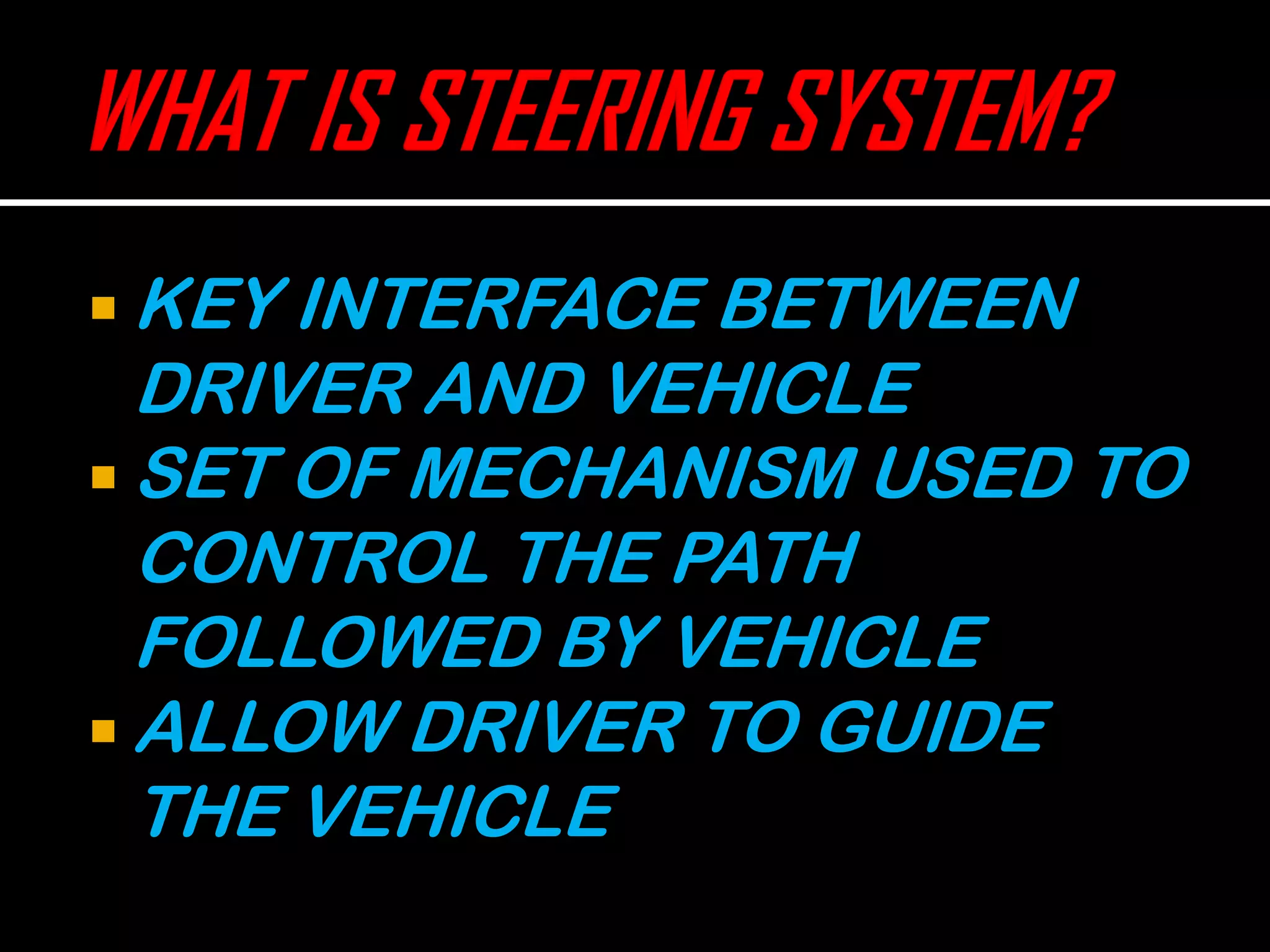 Steering system ppt | PDF