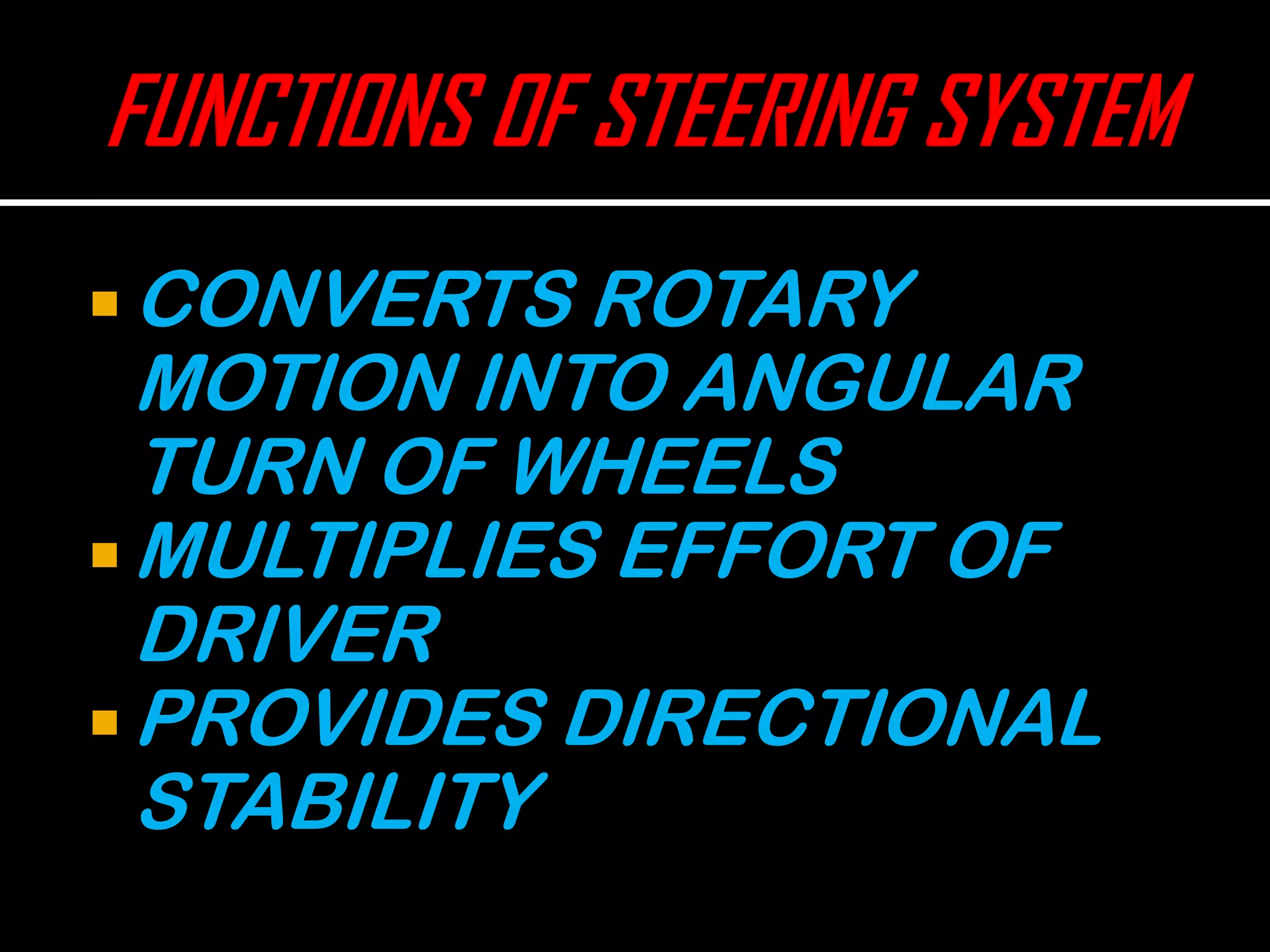 Steering system ppt | PDF