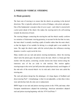 Steering system project report | DOCX