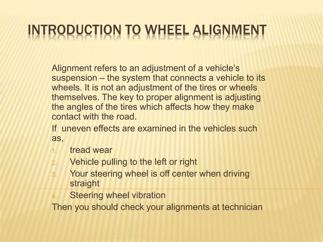 Steering wheel alignment . | PPT