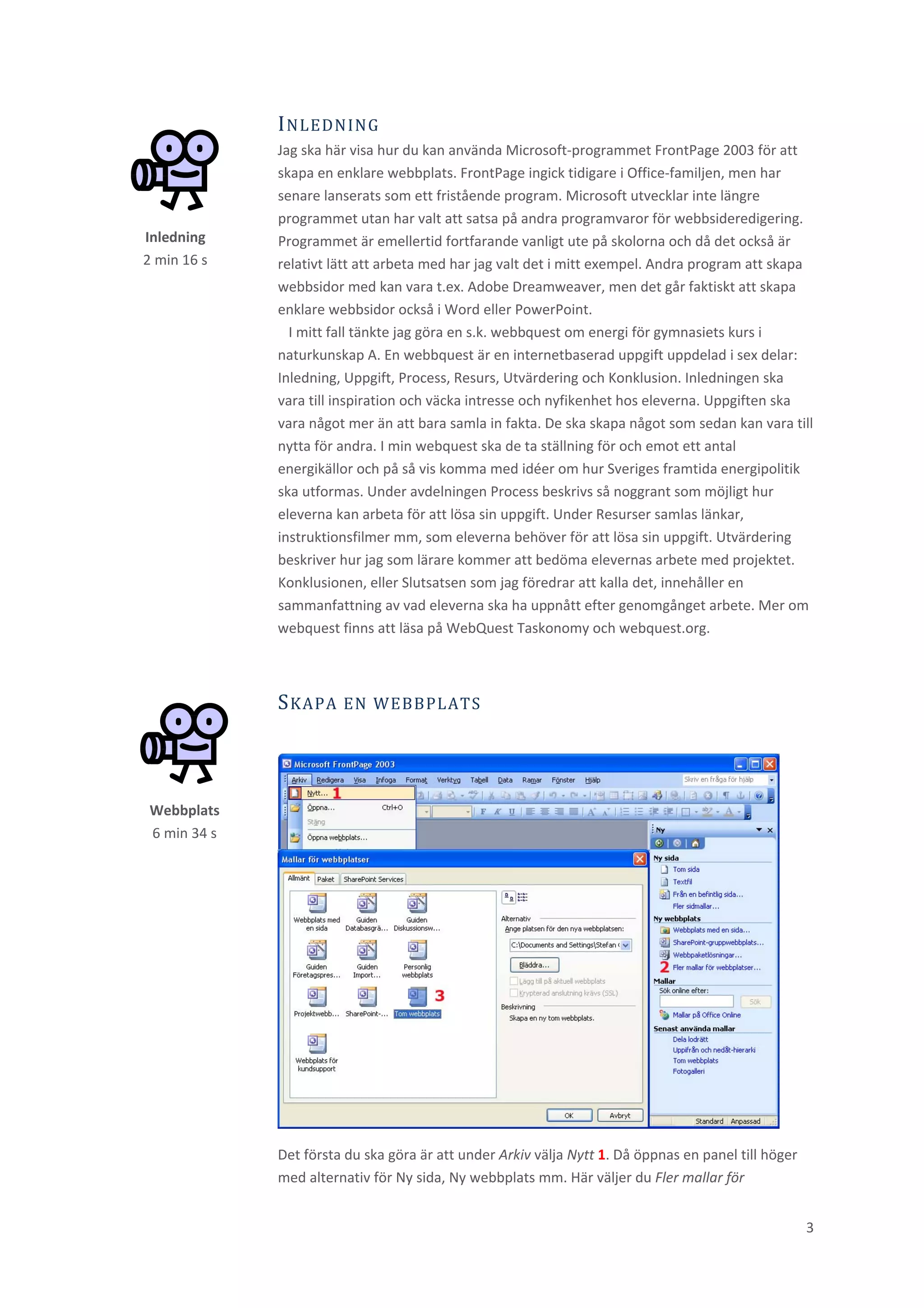 Stefan Cherrug – Skapa Webquest i FrontPage | PDF | Web Design and HTML | Internet