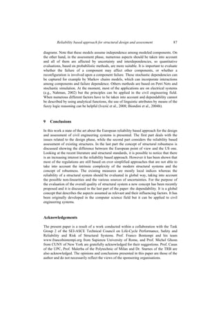 Reliability based approach for structural design and assessment performance criteria and ...