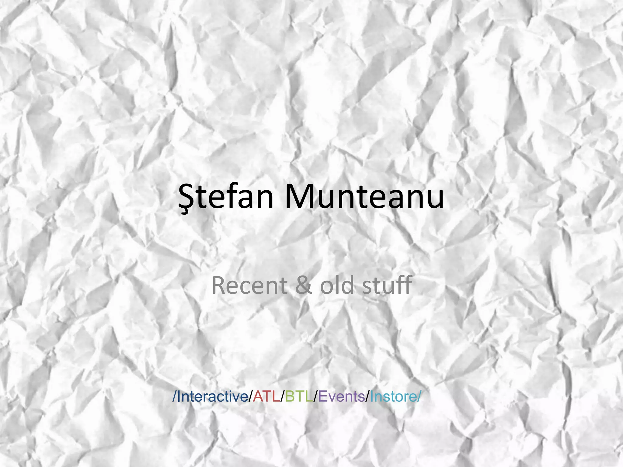 Stefan munteanu portfolio | PDF