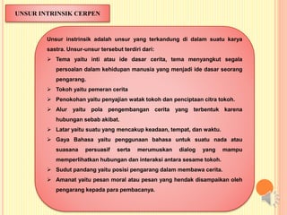 ANALISIS UNSUR INTRINSIK CERPEN | PPTX