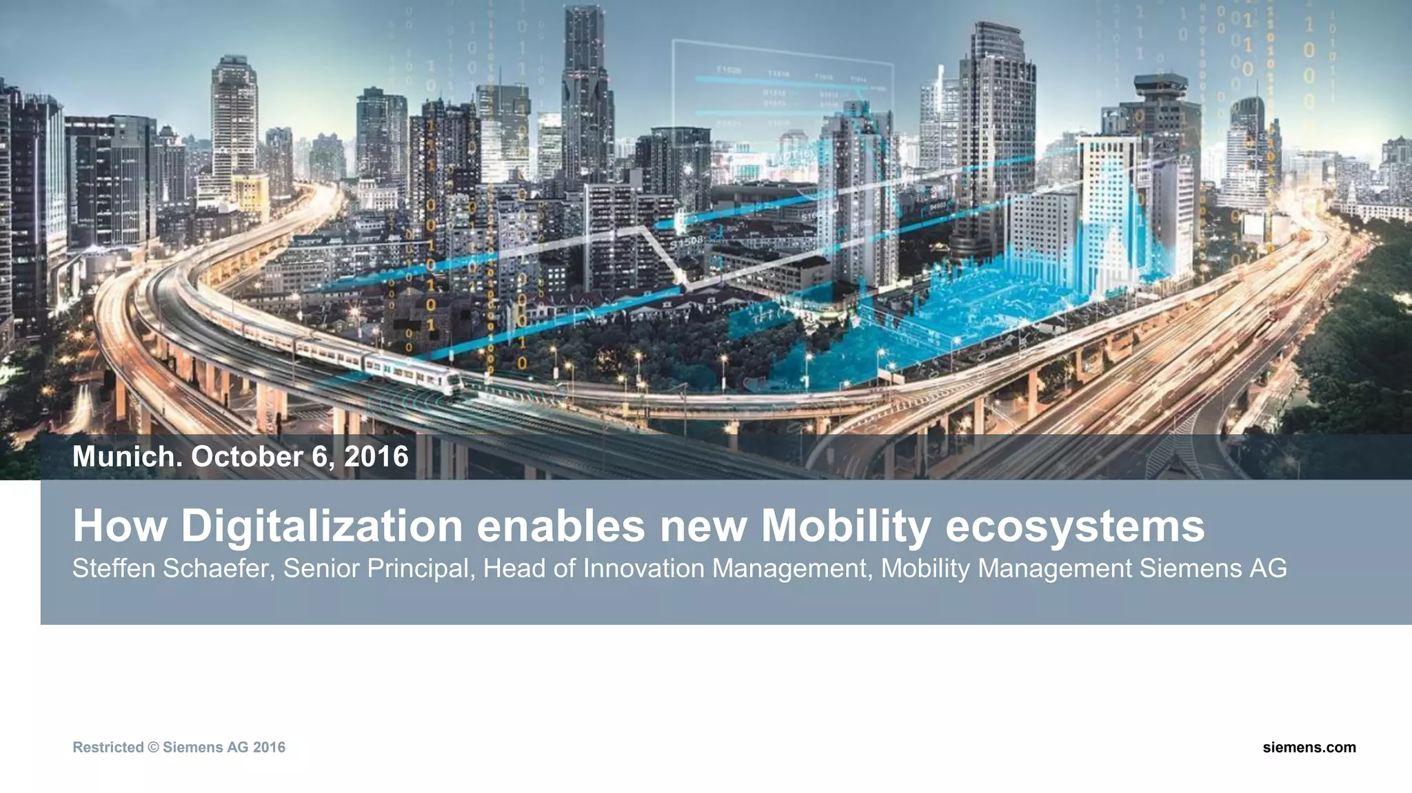 Steffen Schaefer : How Digitalization is enabling new Mobility ...