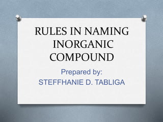 rules in naming organic compound | PPTX