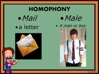 homophone, homonomy, polysemy | PPTX