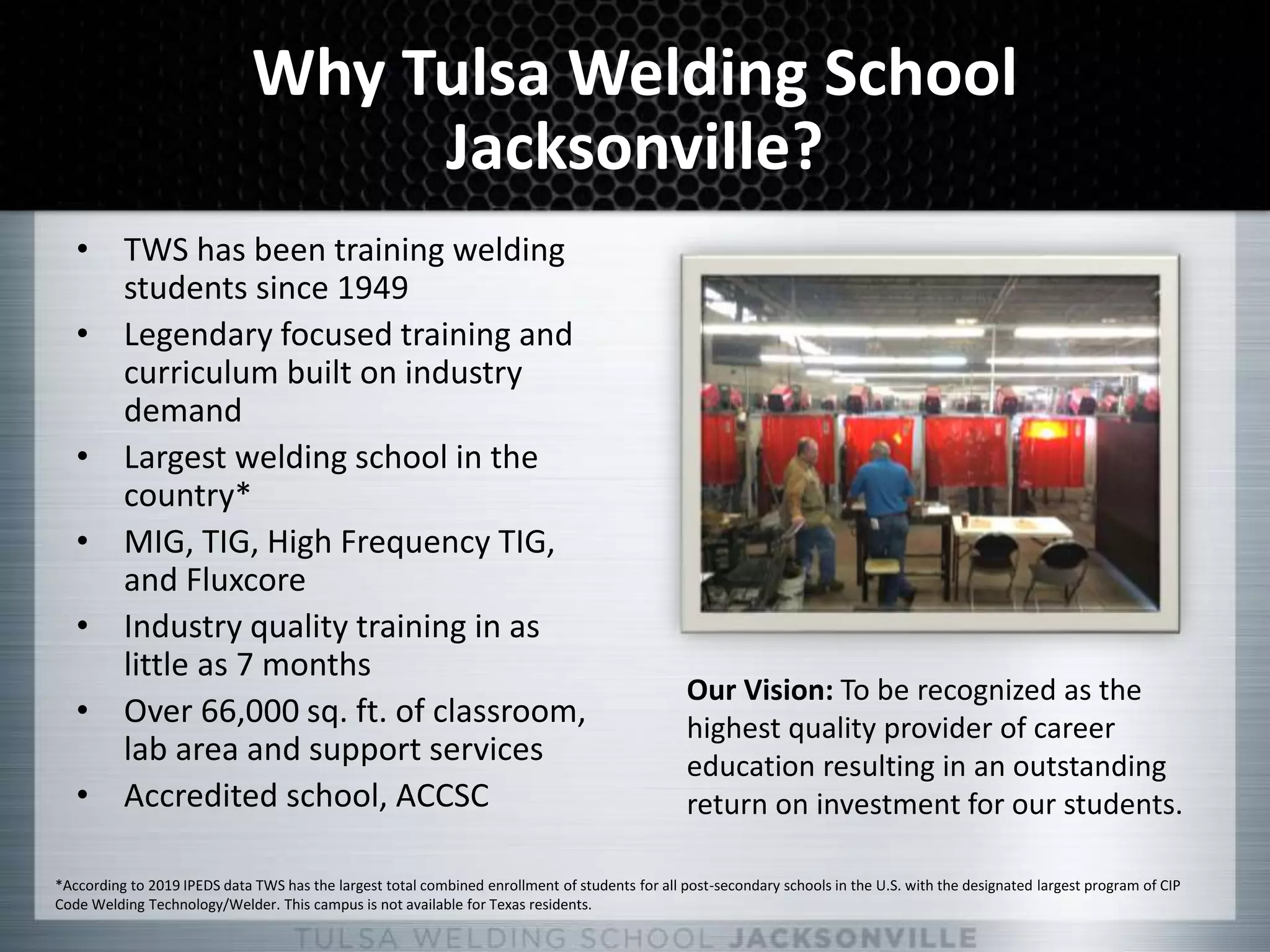 TWS Jacksonville Welding Distance Presentation | PPT