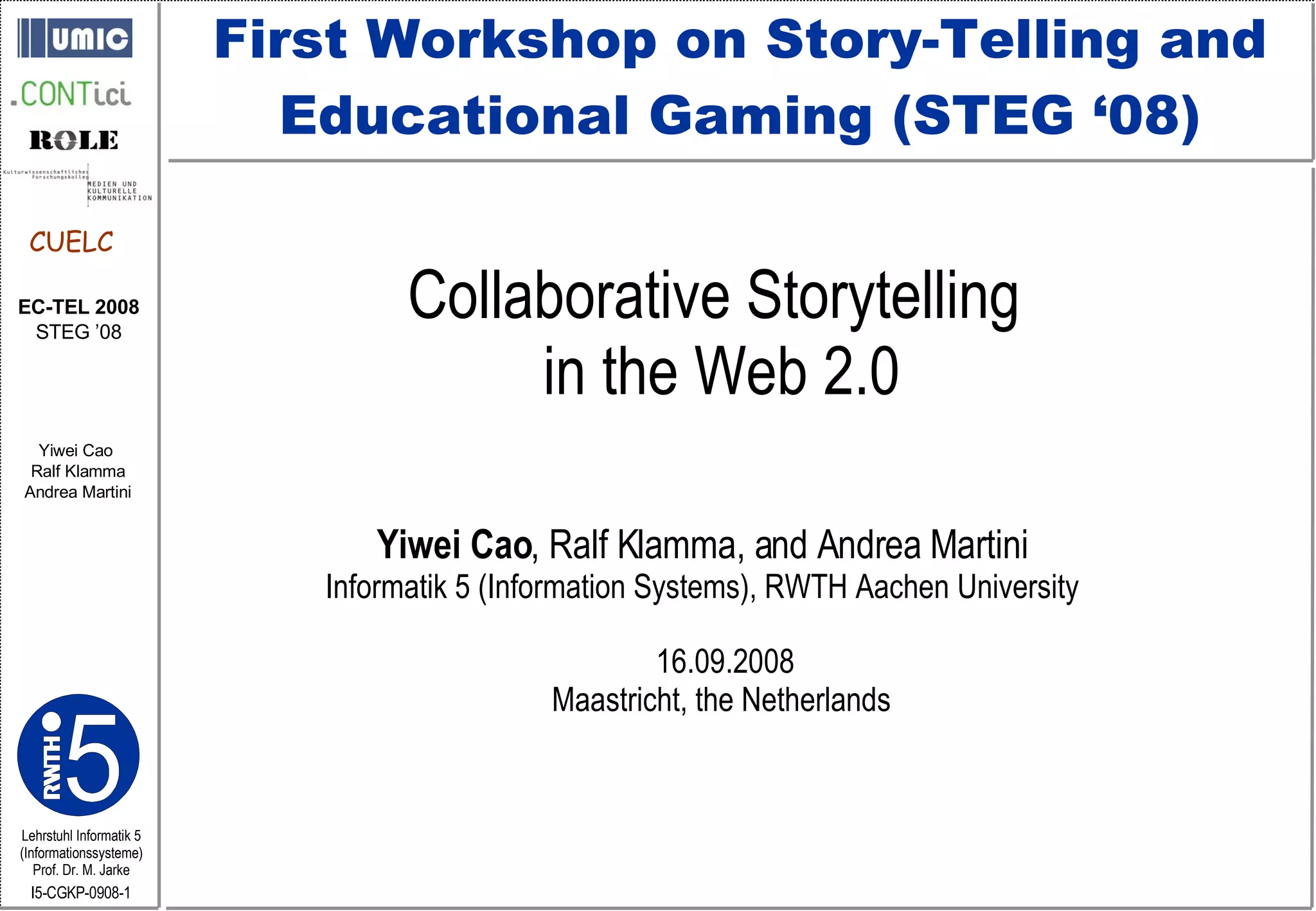 Collaborative Storytelling in the Web 2.0 | PPT