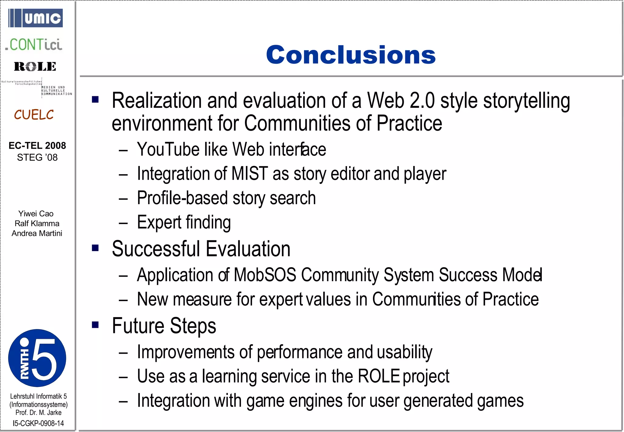 Collaborative Storytelling in the Web 2.0 | PPT