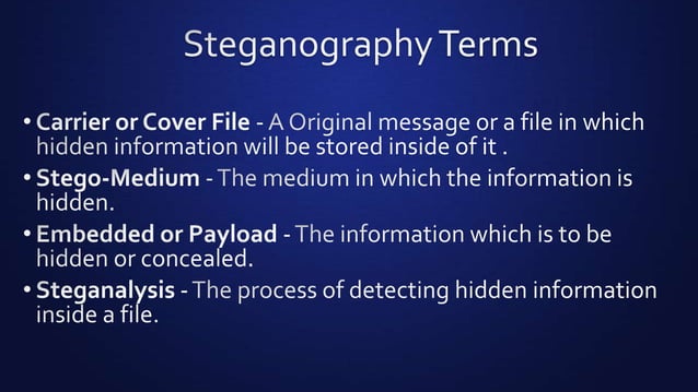Steganography - A smart way to hide data | PPT