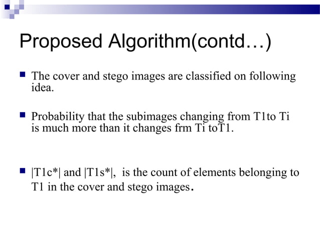 Steganalysis of lsb matching steganography | PPT