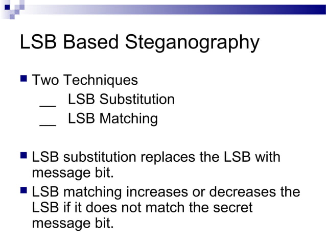 Steganalysis of lsb matching steganography | PPT | Photo Editing ...