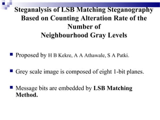 Steganalysis of lsb matching steganography | PPT | Photo Editing ...