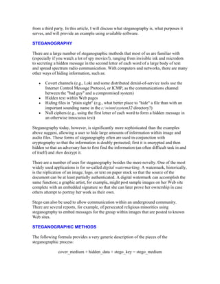 Steganography | DOC | Internet | Computing