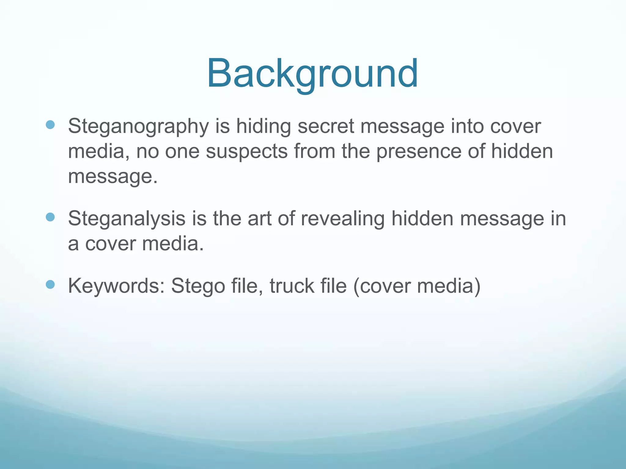 Steganography Tool & Steganography Detection Tool - Presentation | PPTX