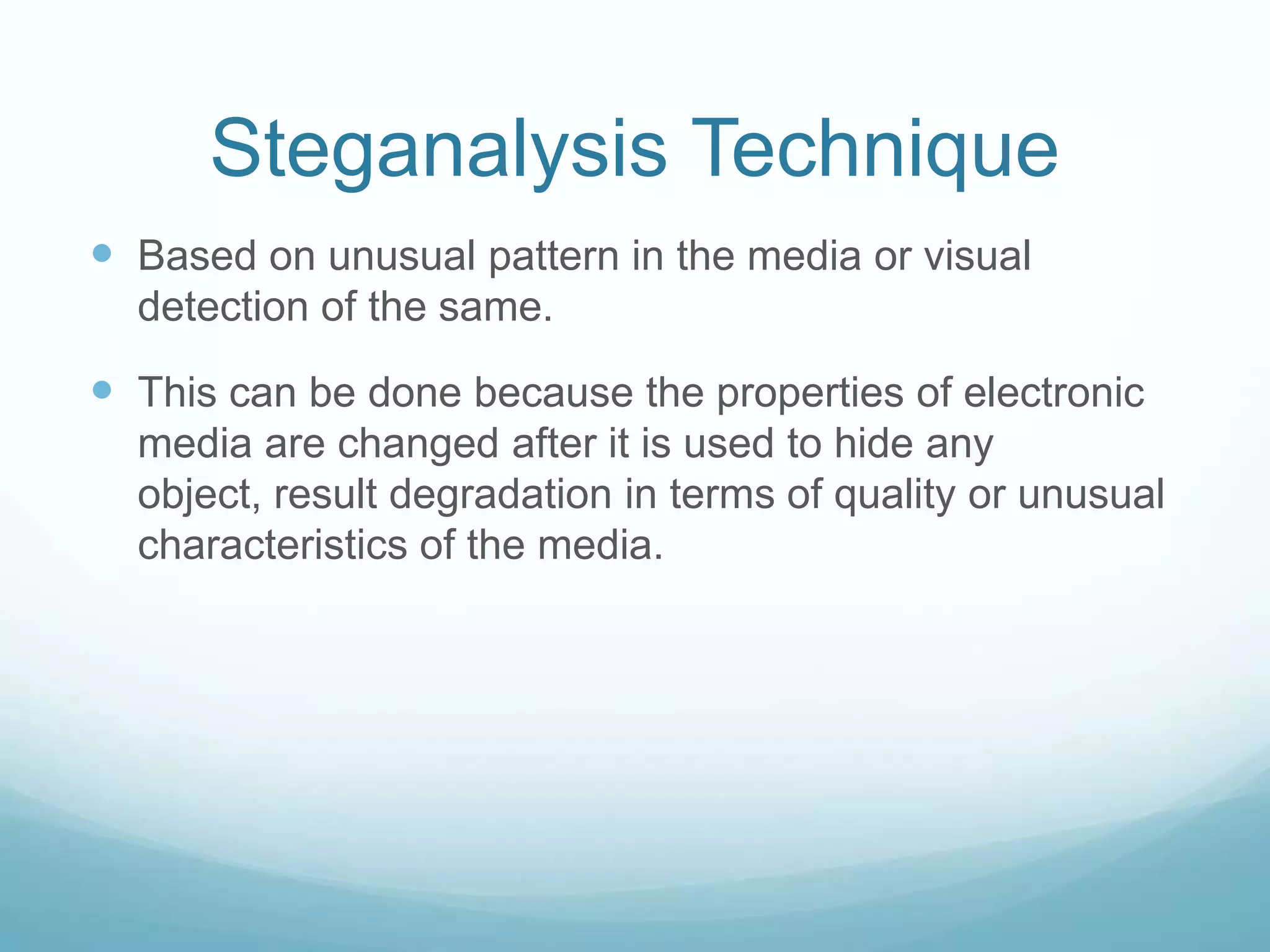 Steganography Tool & Steganography Detection Tool - Presentation | PPTX