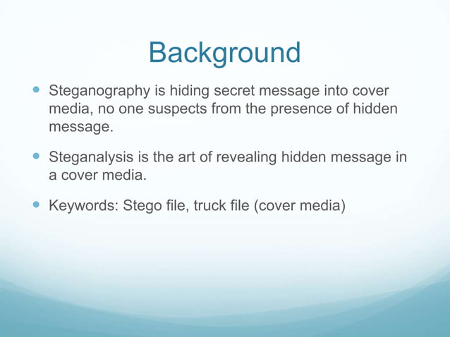 Steganography Tool & Steganography Detection Tool - Presentation | PPTX