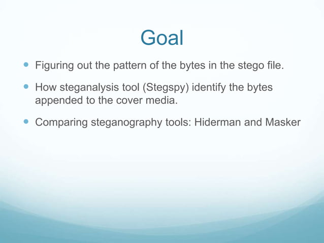 Steganography Tool & Steganography Detection Tool - Presentation | PPTX