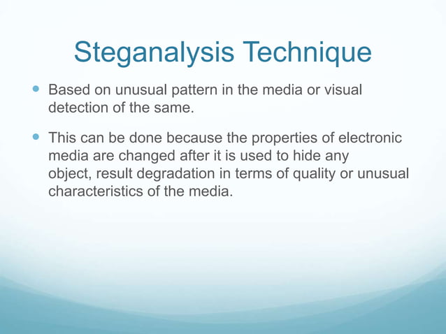 Steganography Tool & Steganography Detection Tool - Presentation | PPTX
