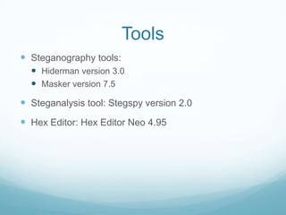 Steganography Tool & Steganography Detection Tool - Presentation | PPTX