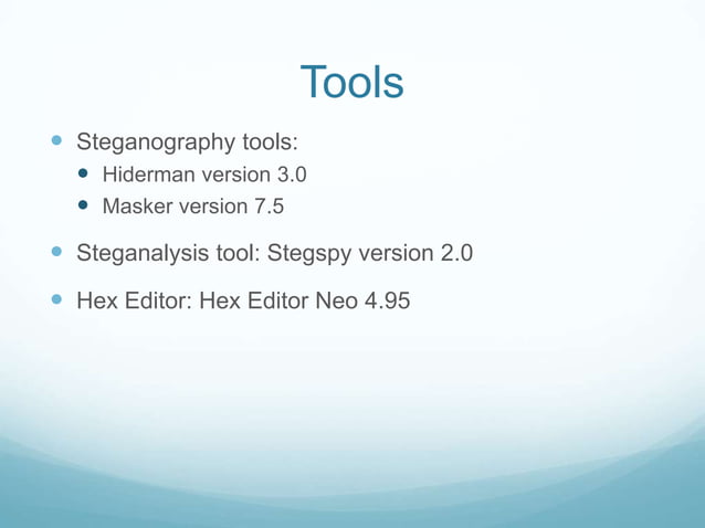 Steganography Tool & Steganography Detection Tool - Presentation | PPTX