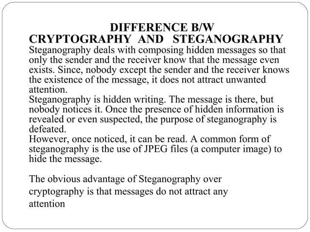 Steganography ppt | PPT