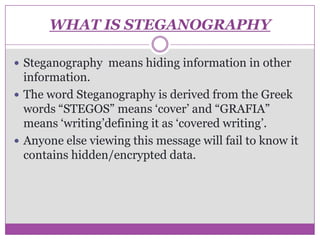 Steganography | PPTX
