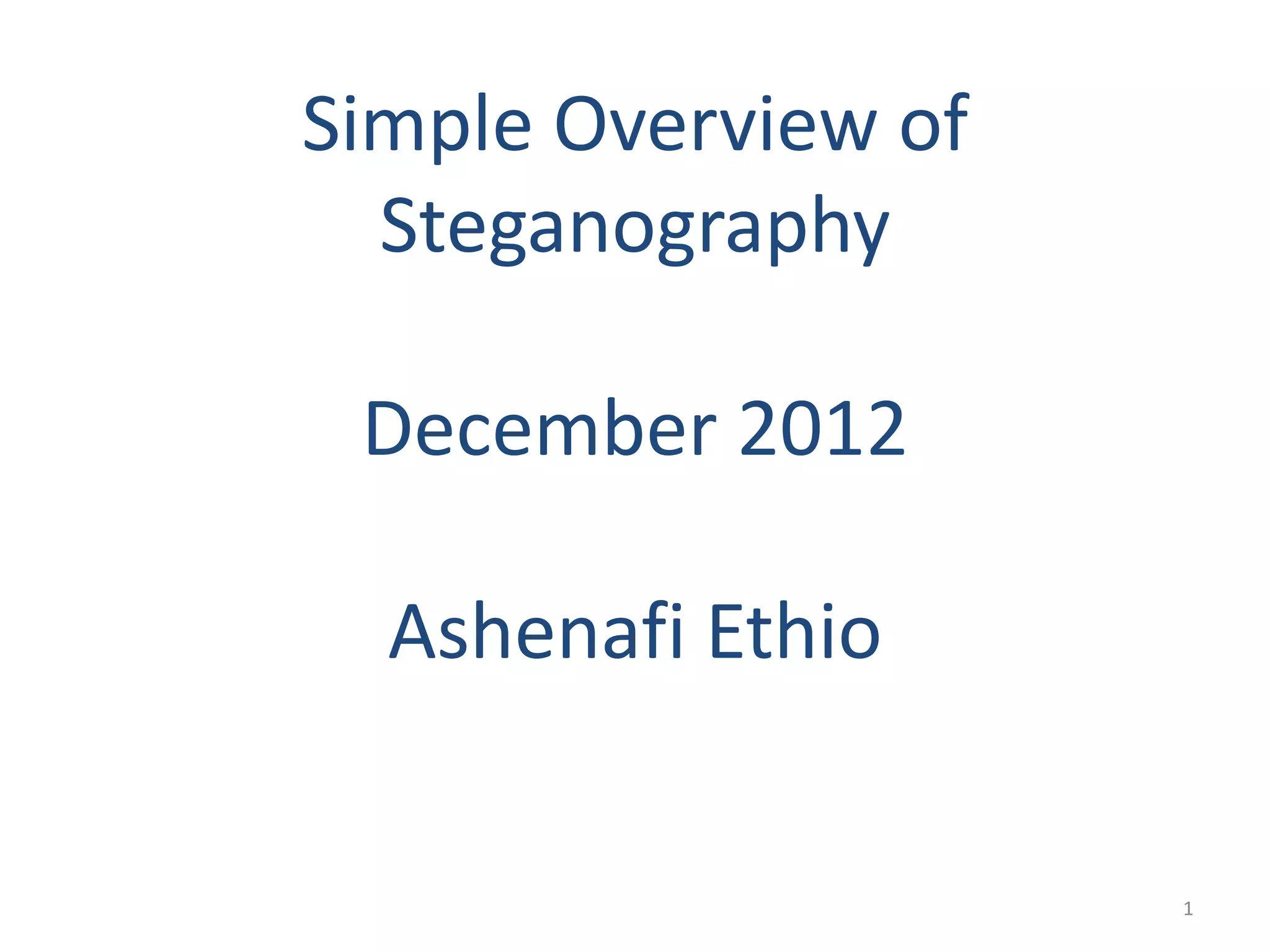Steganography | PPT