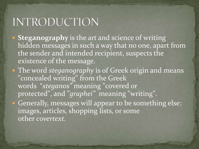 Steganography | PPT