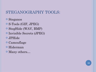 Steganography | PPT | Programming Languages | Computing