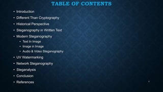 Steganography(Presentation) | PPTX