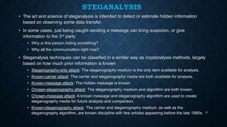 Steganography(Presentation) | PPTX