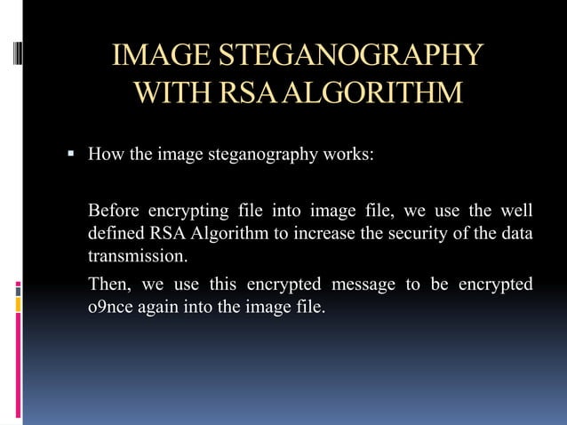 Steganography with RSA Algorithm | PPT