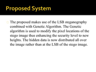 steganography using genetic algorithm along with visual cryptography ...