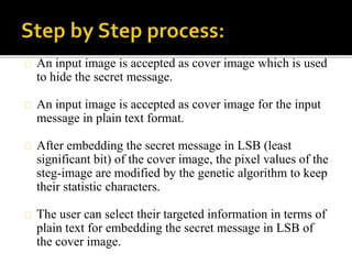steganography using genetic algorithm along with visual cryptography ...
